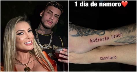 Andressa Urach Tatua Nome Do Namorado No 1º Dia Do Relacionamento Veja