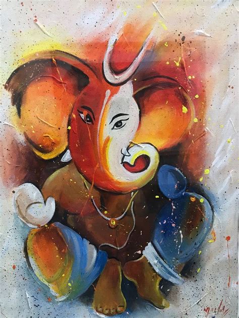 Lord Ganesha Ganapati Vinayak Original Painting Etsy Lord Ganesha