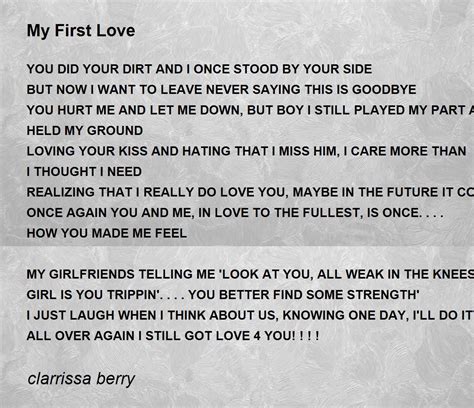 My First Love Poem For Him
