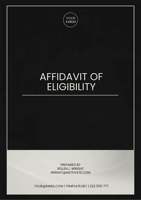 Free Affidavit Of Eligibility Template To Edit Online