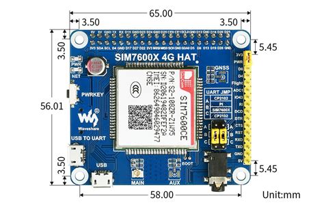 Sim7600ce Cnse 4g Hat For Raspberry Pi 4g 3g 2g For China