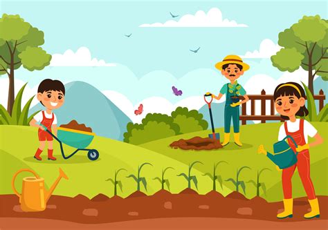Growing Vegetables Vector Illustration With Harvest Farming Various