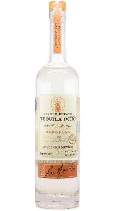 Tequila Ocho Reposado 100 Agave 750ml El Búho Tequilas