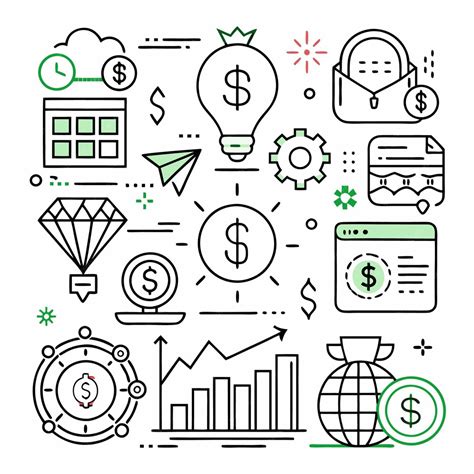 Conjunto De ícones De Linhas De Negócios E Finanças Vetor Premium