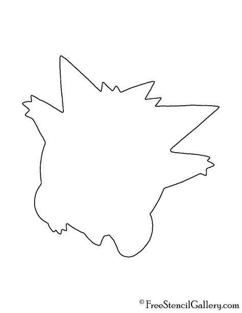 Pokemon Gengar Silhouette Stencil Gengar Outline Gengar Stencil