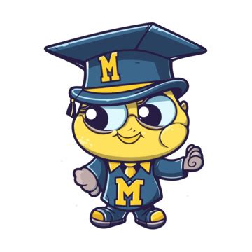 The Cartoon Of A Graduate Michigan Wolverines Clipart Vector Sticker
