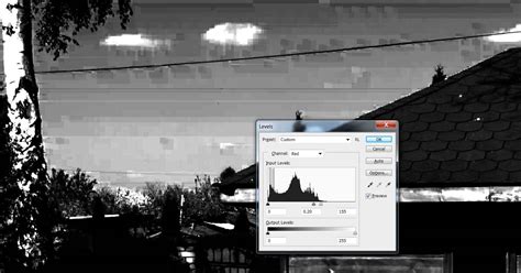 Nasty Compression Macroblocking Against Blue Sky At