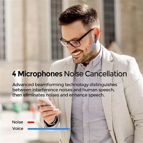 Mpow Mx1 Bluetooth In Ear Headset Wireless Charging Case Usb C Charge 4 Mics Noise Cancelling