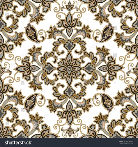 Floral Pattern Flourish Oriental Ethnic Background Stock Vector