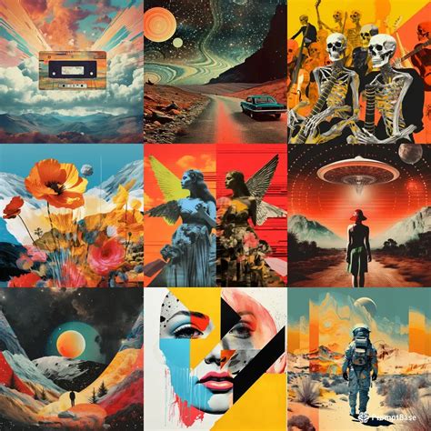Collage Album Cover Art Midjourney Prompt Promptbase