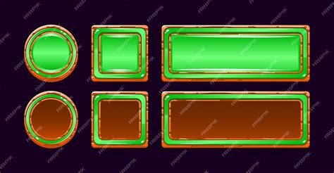 Premium Vector Set Of Funny Wooden Jelly Game Ui Button Icons For Gui