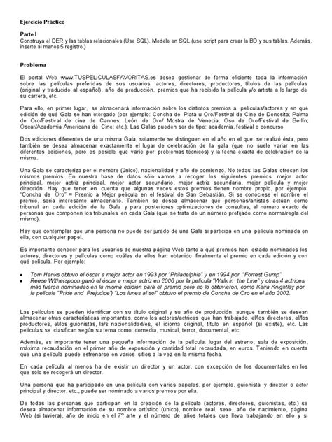 Ejercicio En Sql Pdf Sql Bases De Datos