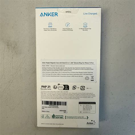 Anker Maggo Magnetic Case For Iphone 15 Pro 360° Ring Stand Grabzone