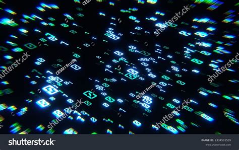 Binary Code Zeros Ones On Screen Stock Illustration 2334501535