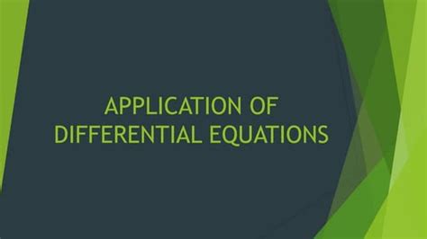 Differential Equations Pptx Physics Science