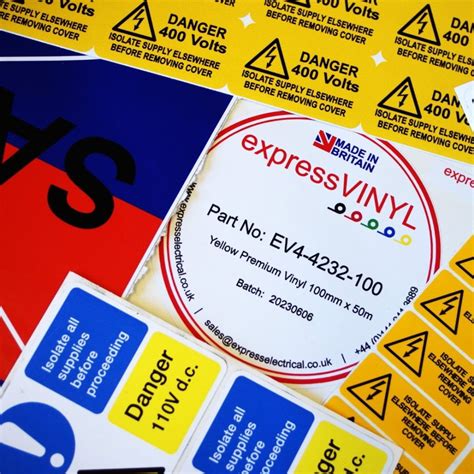 Express Electrical Custom Printed Vinyl Labels Any Shape And Size