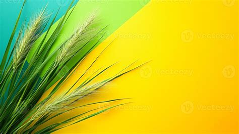 Top View Photorealistic Switchgrass Plant Set On A Vibrant Background