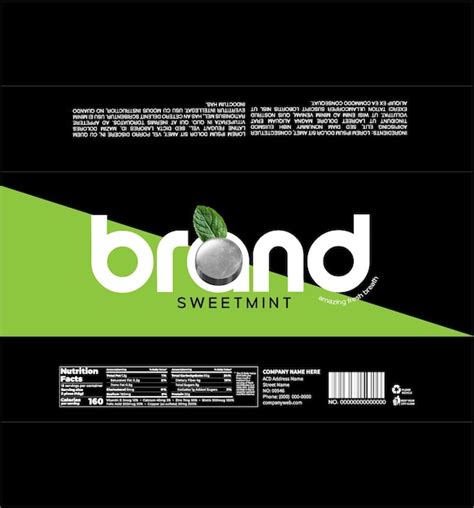 Premium Psd Cool And Refreshing Sweet Mint Flavor Candygum Packaging Designs
