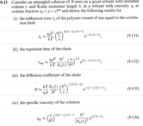 Solved 13 Consider An Entangled Solution Of N Mers In A