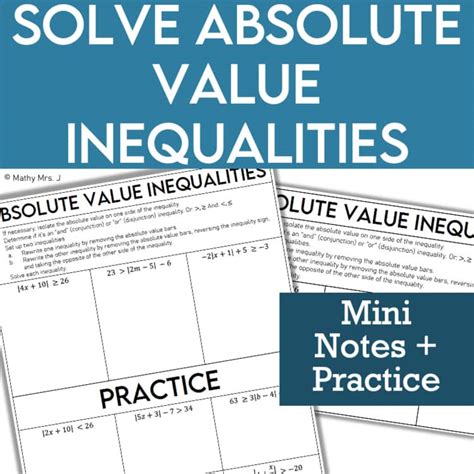 Solve Absolute Value Inequalities Flipped Class Notes Lesson