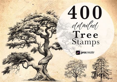 Tree Procreate Stamp Brushes Scenery Procreate Stamps Forest