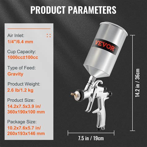 Vevor Lvlp Air Spray Gun High Performance Gravity Feed Piant Sprayer 1