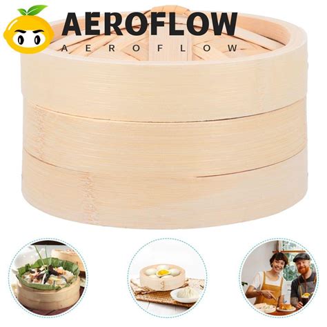Aeroflow ไม้ไผ่ Steamer เกี๊ยวจีน Mini Steam ตะกร้าชุดเครื่องมือห้อง