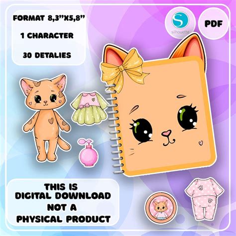 Cat Paper Doll Etsy