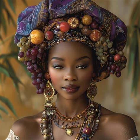 African Woman Embracing Her Cultural Roots Adorned In Traditional