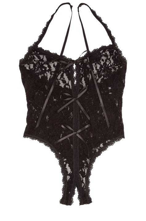 Hanky Panky Lace Open Bodysuit In Black Revolve