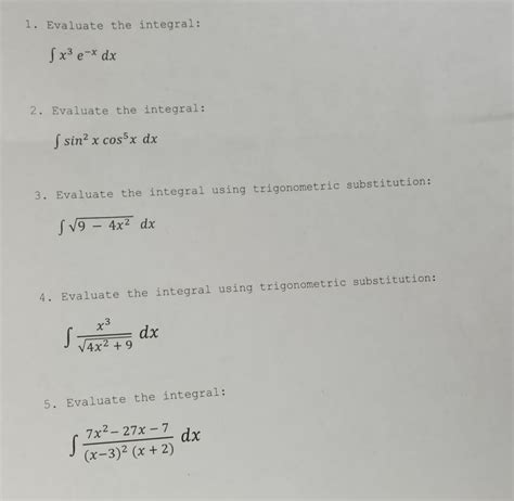 Solved Evaluate The Integral∫﻿﻿x3e Xdxevaluate The
