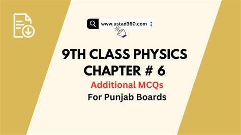 9th Class Physics Chapter 6 Solved Mcqs Notes Pdf Punjab Ustad360