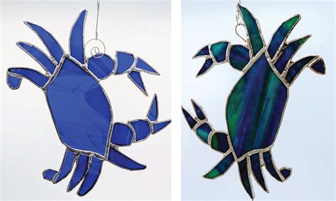 Railroad Pa Blue Crab Stained Glass Mk Glass Designs
