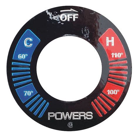 Powers Faucet Temperature Indicator Decal Powers For Use With