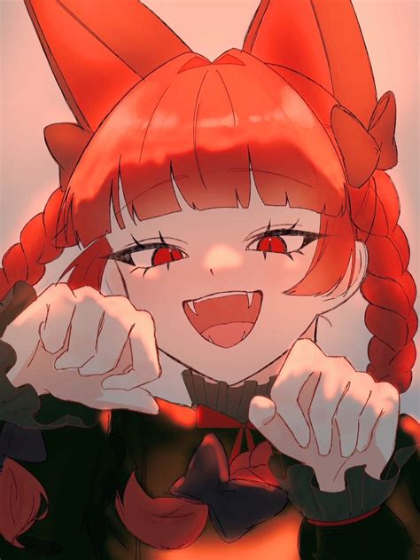 Kaenbyou Rin Touhou Commentary Highres 1girl Animal Ears Black