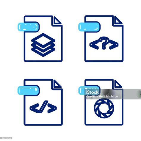 줄 Raw 파일 문서 Html Php 및 Psd 아이콘을 설정합니다 벡터 0명에 대한 스톡 벡터 아트 및 기타 이미지 0명 Crash Site 개발 Istock