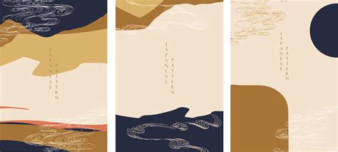 Japanese Background With Hand Drawn Wave In Vintage Style Art Landscape Banner Design 16758164