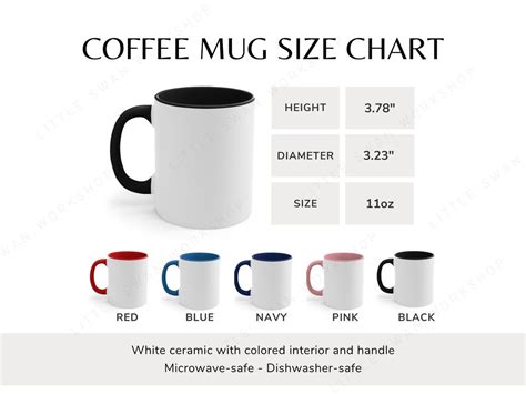 Accent Coffee Mug Size Chart 11oz Color Mug Sizing Guide Color Table