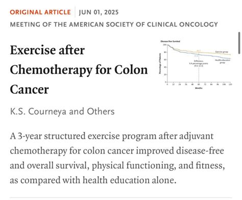 Ishwaria Subbiah Asco25 Study Exercise Significantly Boosts Survival