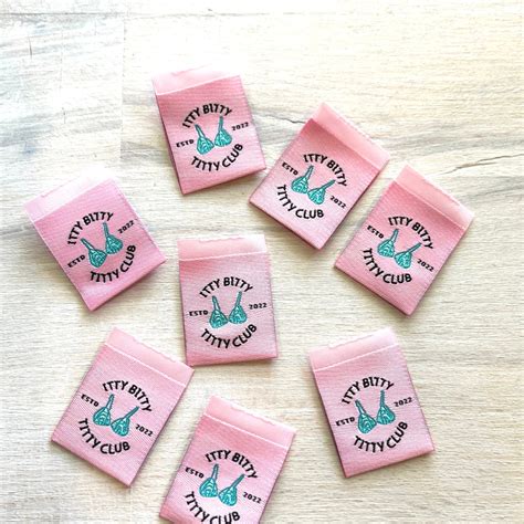 Set Of 8 Itty Bitty Titty Club Cloth Labels The Maker Society