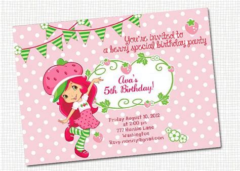 Strawberry Shortcake Invitation Strawberry Shortcake Invitations