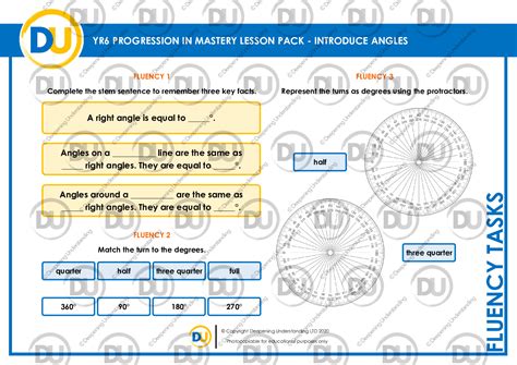 Yr6 Progression In Mastery Pack 093 Introduce Angles Planpanion