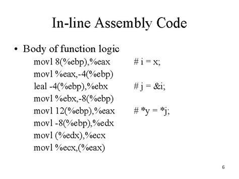 Homework Inline Assembly Code Machine Language Program Efficiency