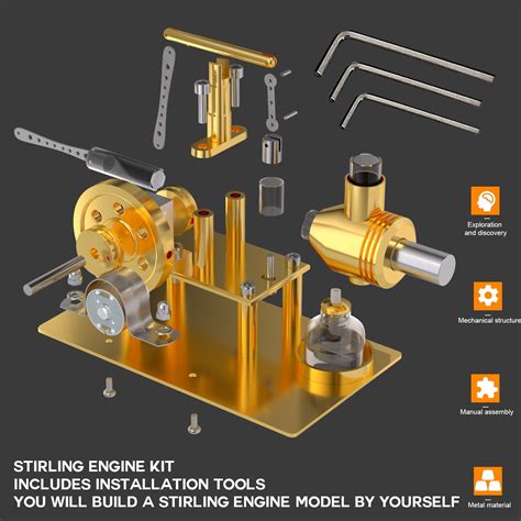 Gamma Free Piston Stirling Engine With Led Lights Physics Demos