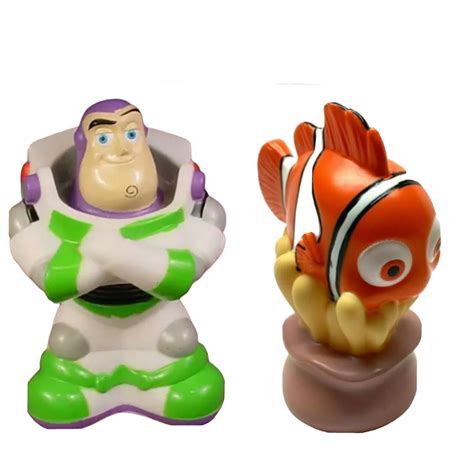 Finding Nemo And Buzz Lightyear Bath Toy Set Squeeze Figure 4 Toy Story New T