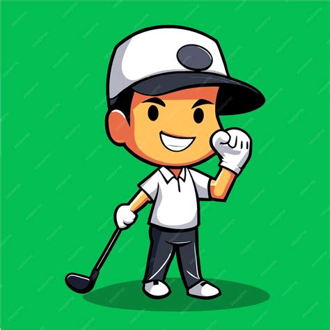 Premium Vector Tee Time Fun Cute Cartoon Golfer Swing Vector Illustration