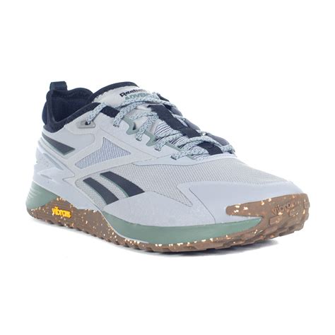 Reebok Mens Nano X3 Adventure Grey Black Green Training Shoes