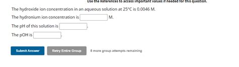 The Hydroxide Ion Concentration In An Aqueous