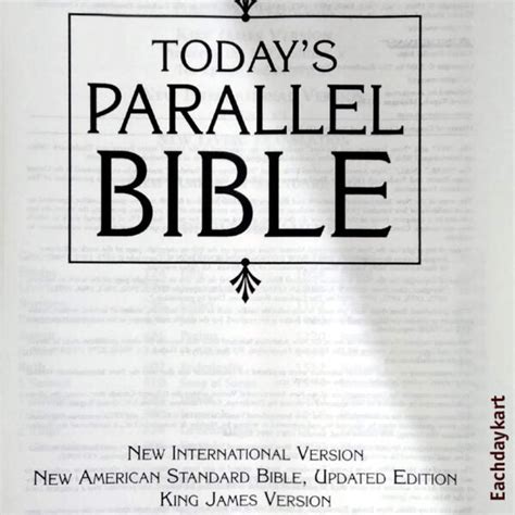 Todays Parallel Bible Kjv Niv Nasb Nlt By Zondervan Eachdaykart —