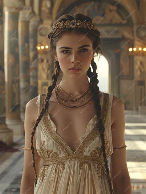 Trojan Princess Of Unearthly Beauty In Ancient Greek Clothing And Jewelry Helen Queen Of Troy